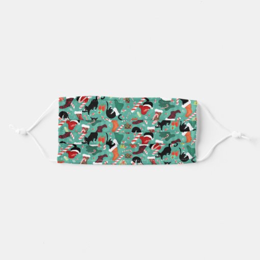 Funny cats and Christmas stockings Adult Cloth Face Mask | Zazzle
