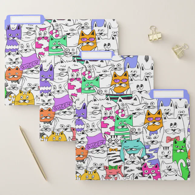 Funny Cats File Folder | Zazzle