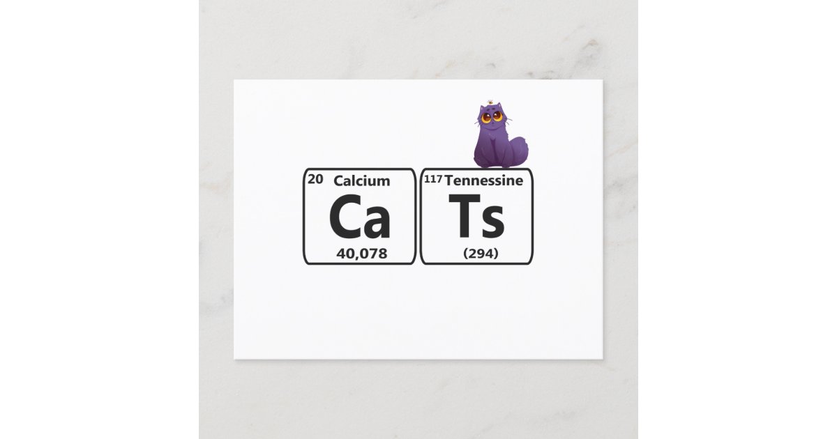 Funny Cats Periodic Table Elements Funny Science T Postcard | Zazzle