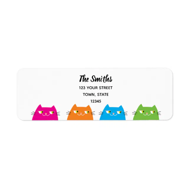 Funny Cats Return Address Label | Zazzle