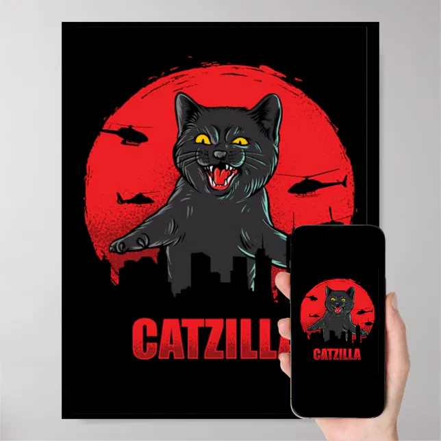 Funny Catzilla Poster | Zazzle