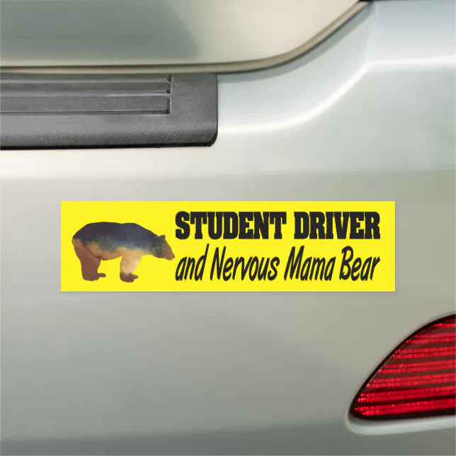 Funny Caution Safety Yellow Student Driver Car Magnet | Zazzle