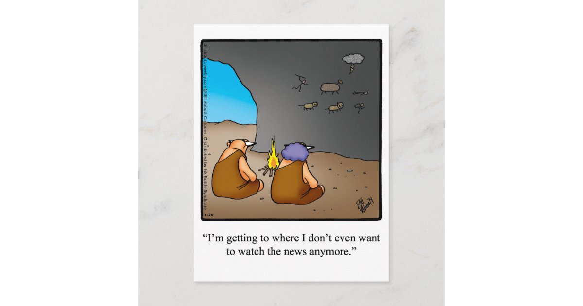 Funny Caveman News Humor Postcard | Zazzle.com