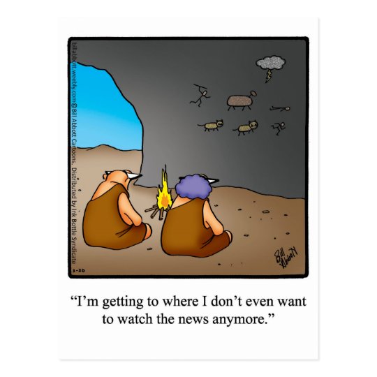 Funny Caveman News Humor Postcard | Zazzle.com