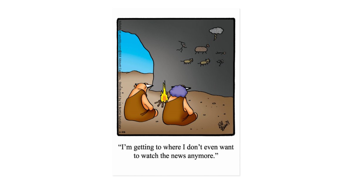 Funny Caveman News Humor Postcard | Zazzle.com