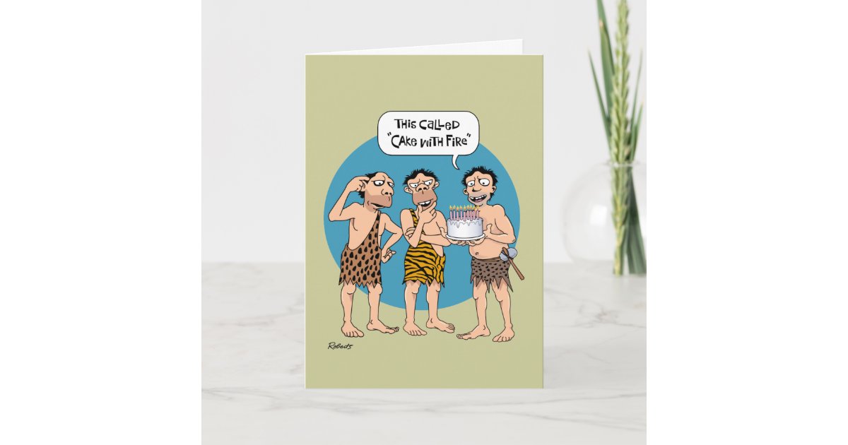 Funny Cavemen Birthday Card | Zazzle