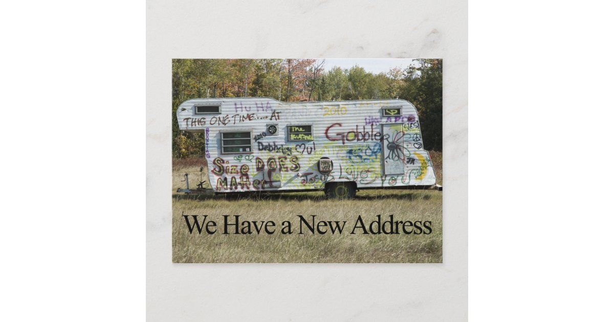 Funny Change of Address Card - Graffiti Trailer | Zazzle