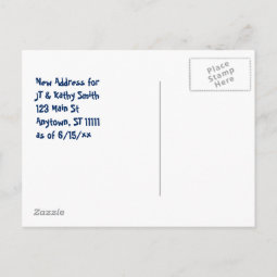 Funny change of address with haunted house announcement postcard | Zazzle