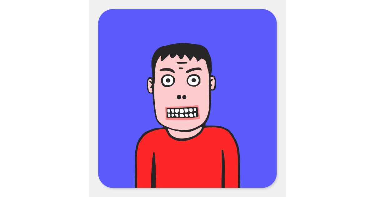 Funny Character Square Sticker | Zazzle