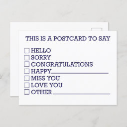 Funny Check Mark Choose Your Greeting Holiday Postcard | Zazzle