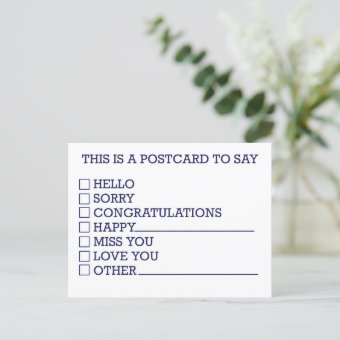 Funny Check Mark Choose Your Greeting Holiday Postcard | Zazzle