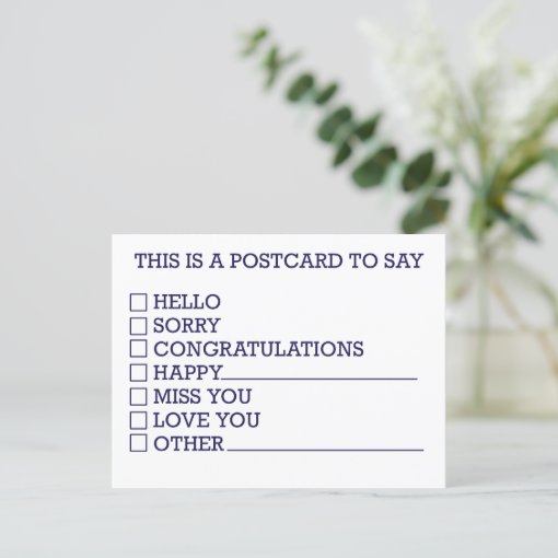 Funny Check Mark Choose Your Greeting Holiday Postcard | Zazzle