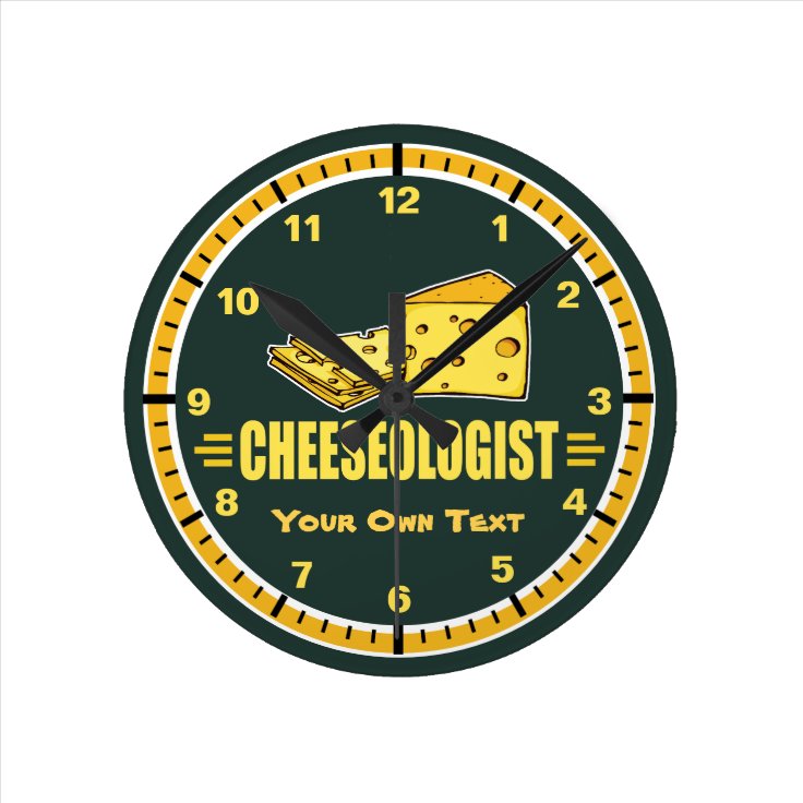 Funny Cheese Round Clock | Zazzle
