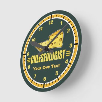 Funny Cheese Round Clock | Zazzle
