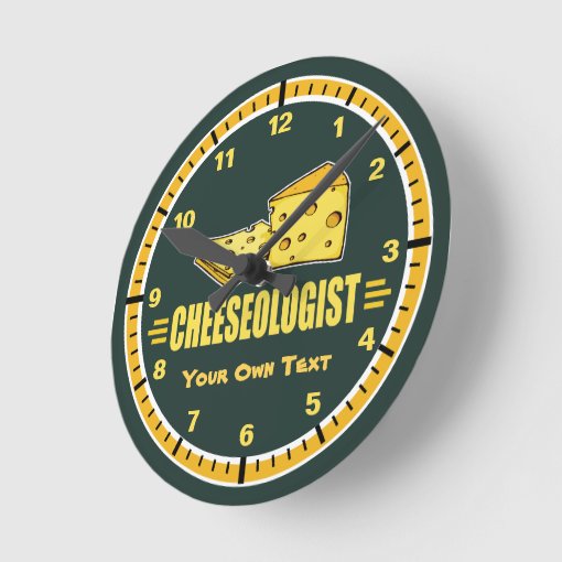Funny Cheese Round Clock | Zazzle