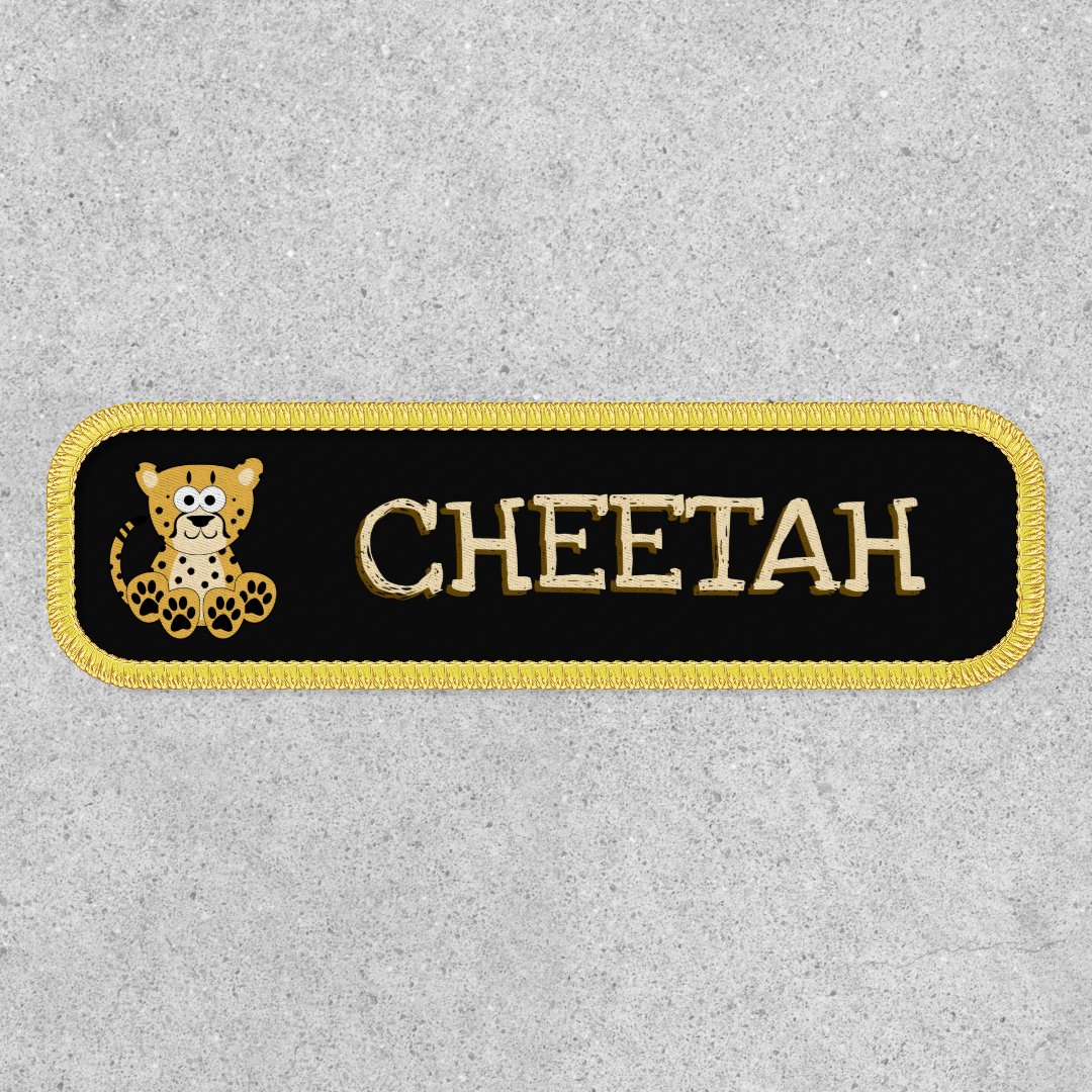 Funny Cheetah Name Template Patch | Zazzle