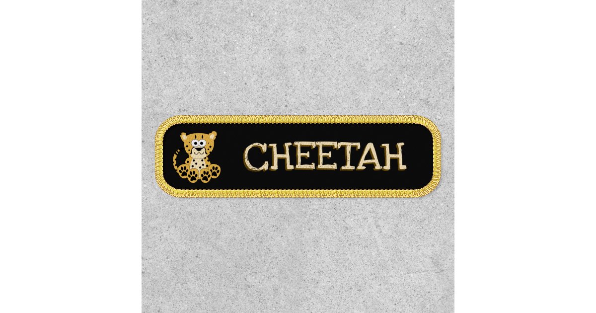 Funny Cheetah Name Template Patch | Zazzle