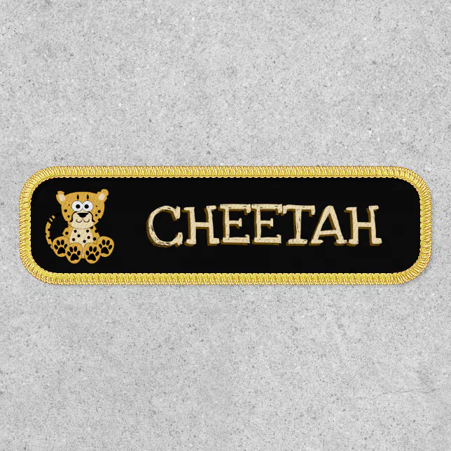 Funny Cheetah Name Template Patch | Zazzle