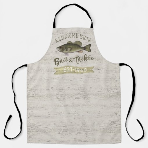 Funny Chef Fisherman Bass Fish Custom Wildlife Apron | Zazzle