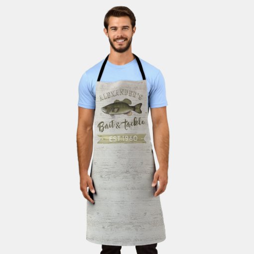 Funny Chef Fisherman Bass Fish Custom Wildlife Apron | Zazzle