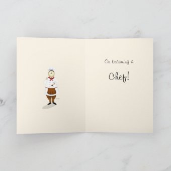 Funny Chef with Big Hat in Kitchen Congratulations Card | Zazzle
