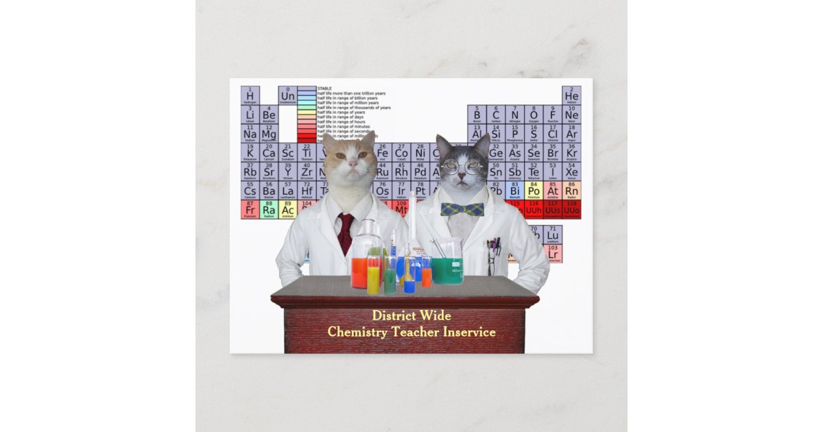 Funny Chemistry Cats Postcard | Zazzle