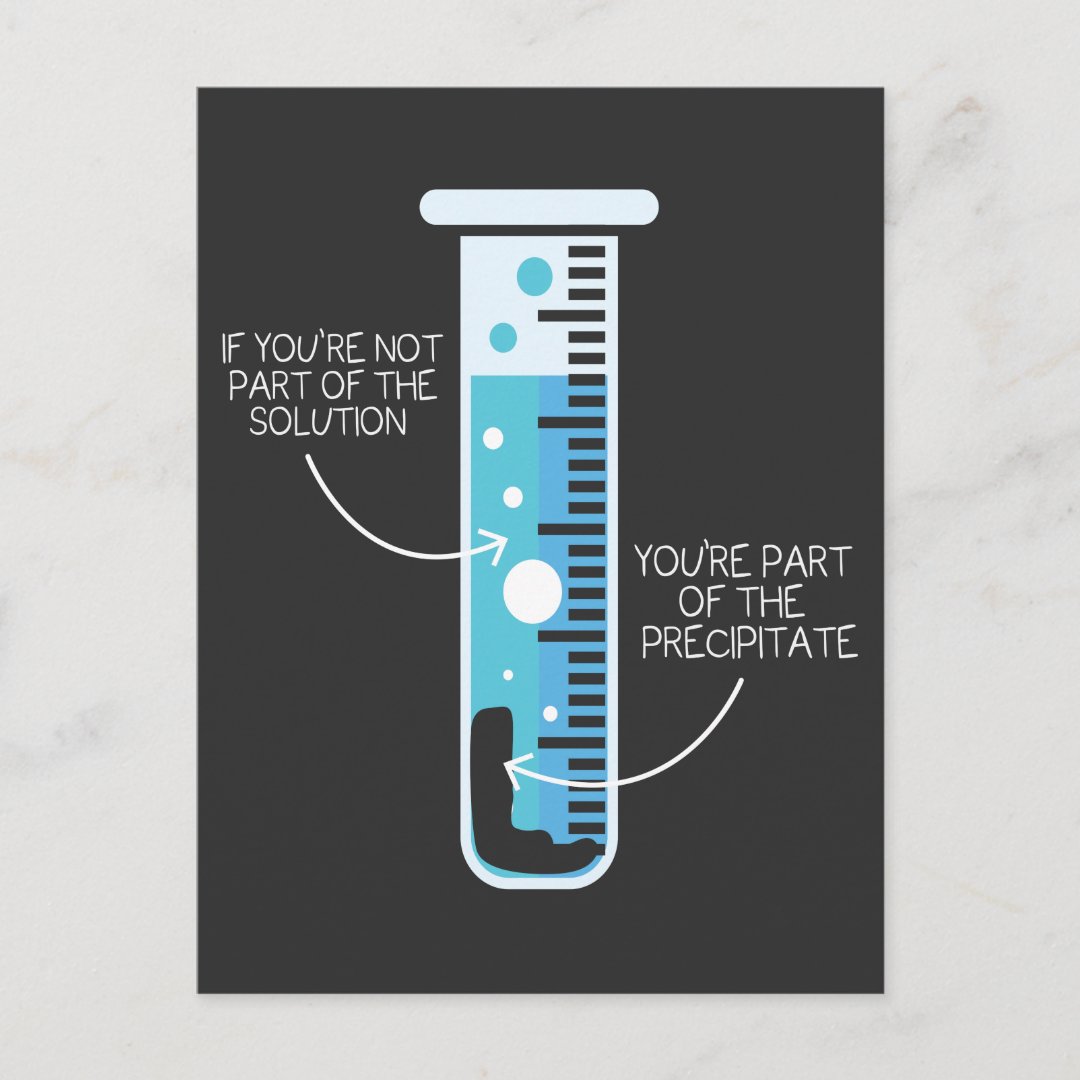 Funny Chemistry Joke Scientist Chemist Test Tube Postcard | Zazzle
