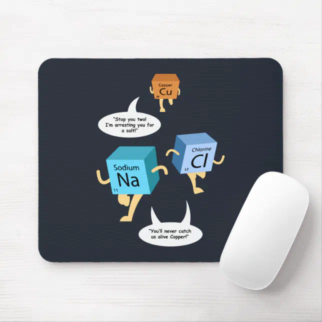Funny Chemistry Periodic Table Pun Custom Name Mouse Pad | Zazzle