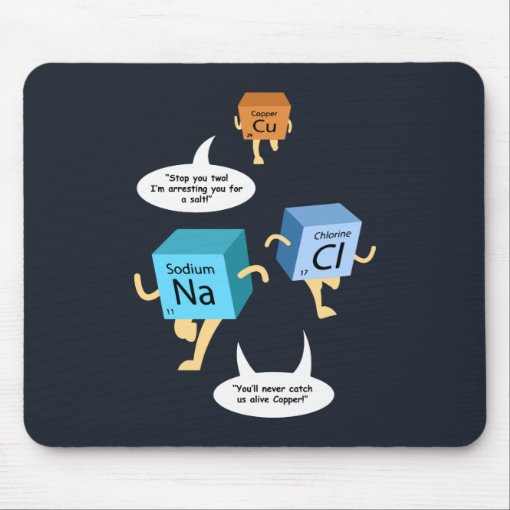 Funny Chemistry Periodic Table Pun Custom Name Mouse Pad | Zazzle