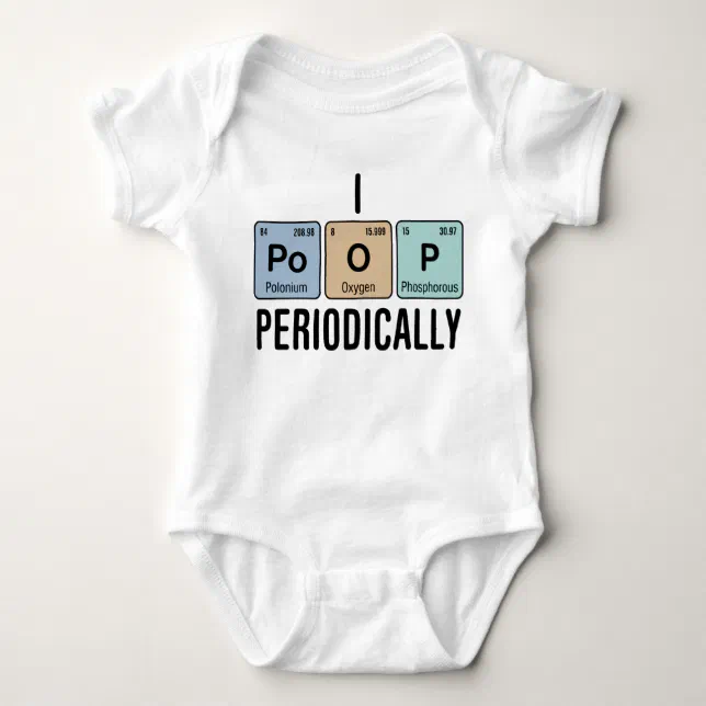 Funny Chemistry Poop Periodically Baby Bodysuit | Zazzle