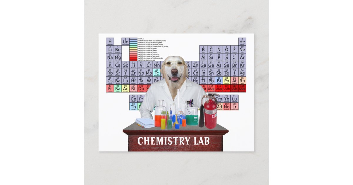 Funny Chemistry Teacher Postcard with Lab | Zazzle