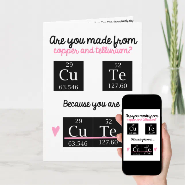 Funny Chemistry Valentines Day Card | Zazzle