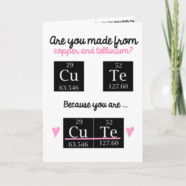 Funny Chemistry Valentines Day Card | Zazzle