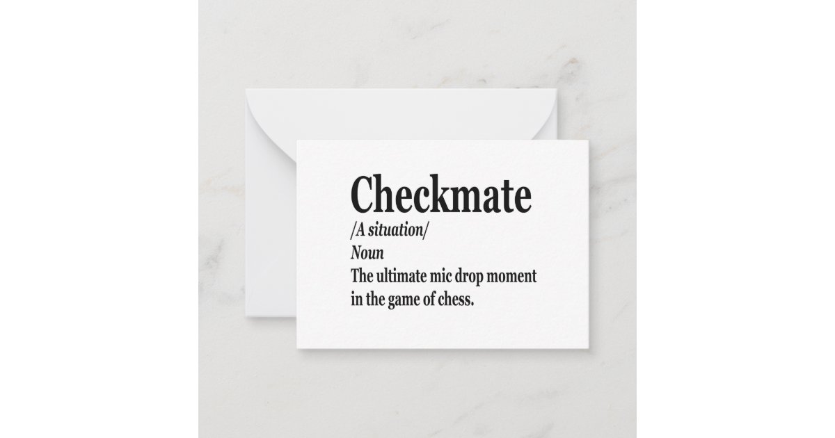 Funny Chess Checkmate Definition Chess Lover Note Card | Zazzle