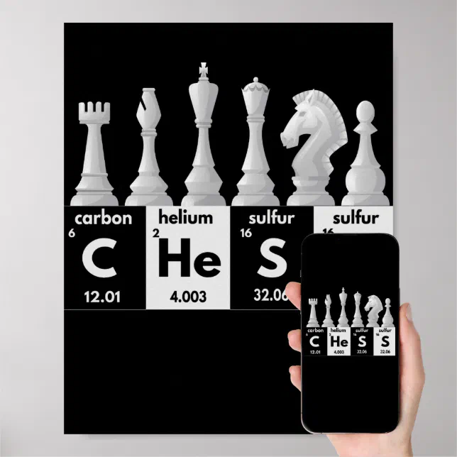 Funny Chess Player Game Board Periodic Table Gift Poster | Zazzle