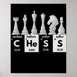 Funny Chess Player Game Board Periodic Table Gift Poster | Zazzle