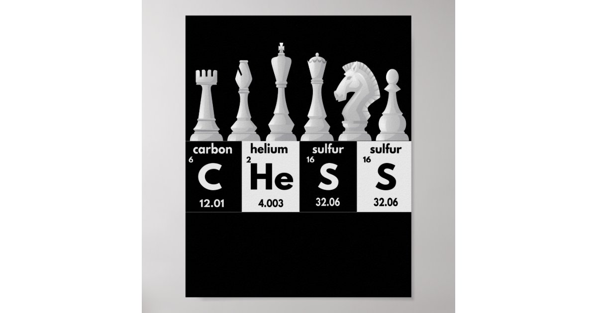 Funny Chess Player Game Board Periodic Table Gift Poster | Zazzle
