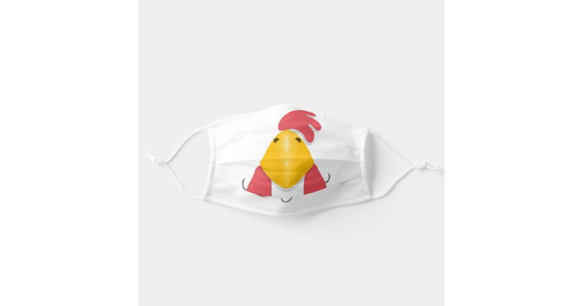 Funny chicken beak cartoon illustration adult cloth face mask | Zazzle