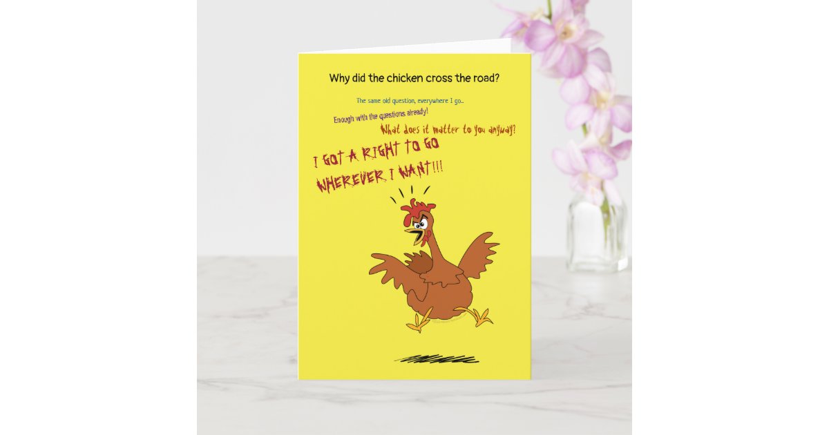 Funny Chicken Birthday Wishes for Farmer Angry Card | Zazzle