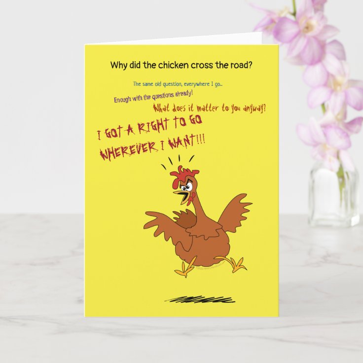Funny Chicken Birthday Wishes for Farmer Angry Card | Zazzle