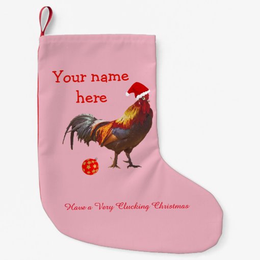Funny Chicken Christmas Greeting Small Christmas Stocking | Zazzle