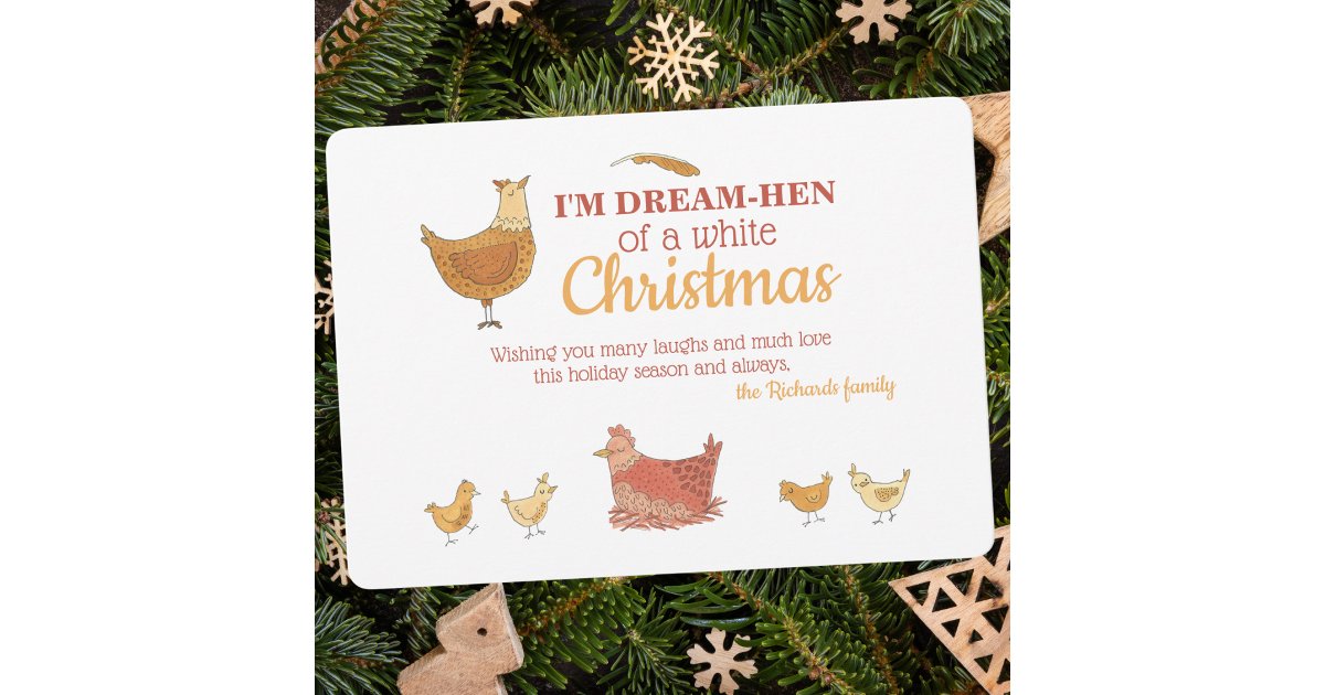 Funny Chicken Christmas Holiday Card | Zazzle