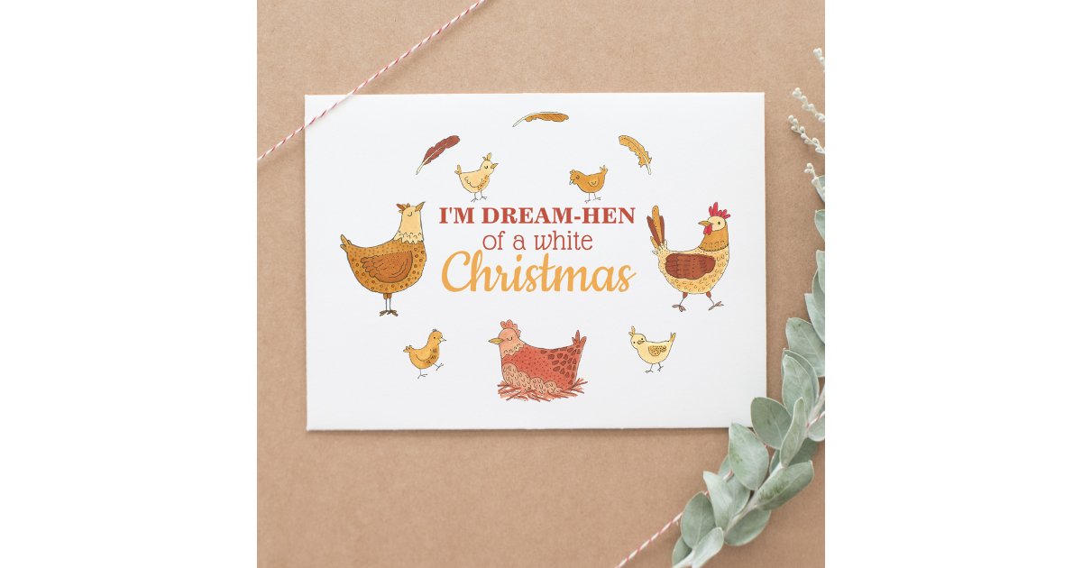 Funny Chicken Christmas Holiday Postcard | Zazzle