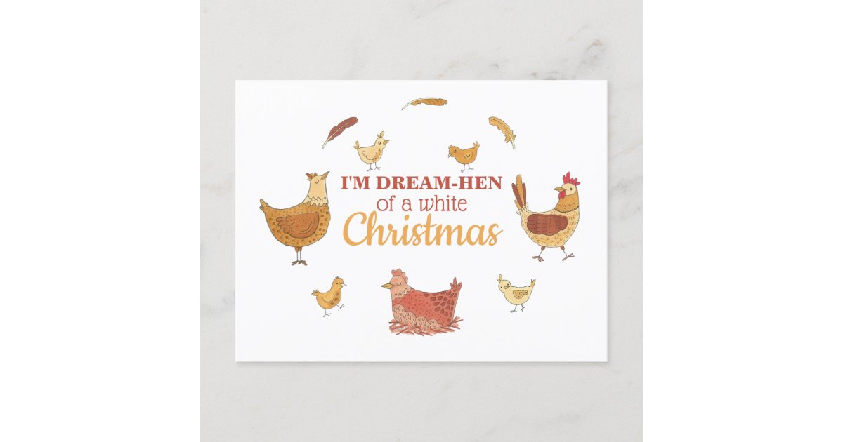 Funny Chicken Christmas Holiday Postcard | Zazzle