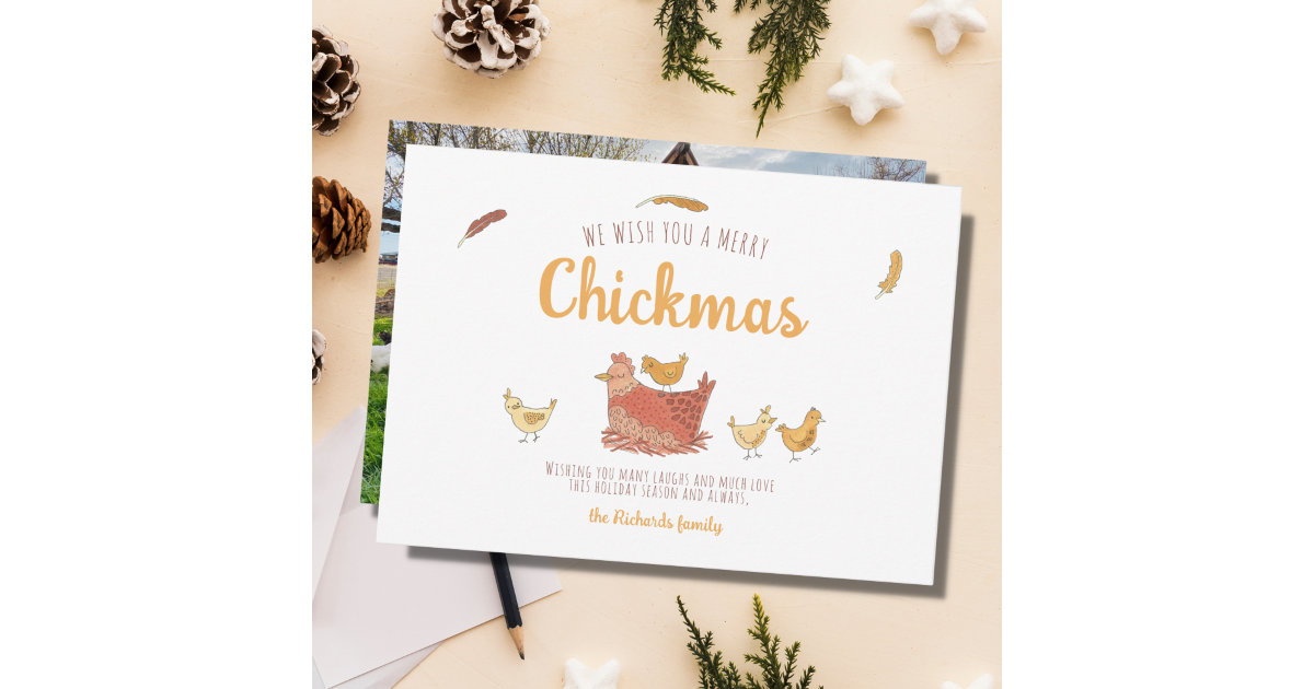 Funny Chicken Christmas Photo Holiday Card | Zazzle
