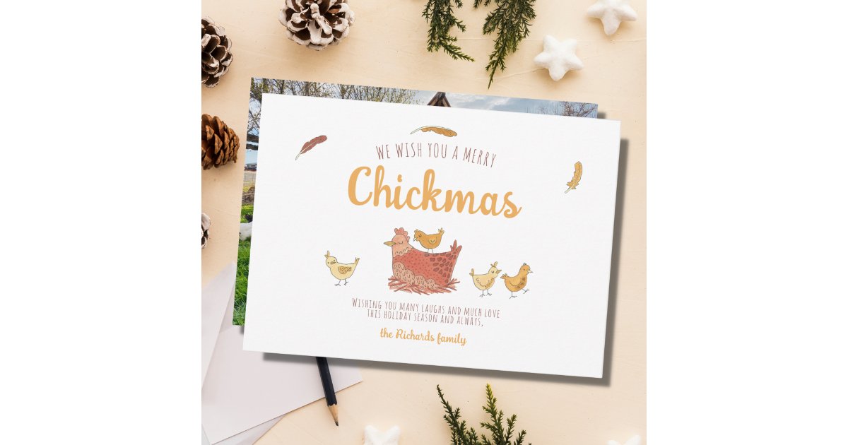 Funny Chicken Christmas Photo Holiday Card | Zazzle