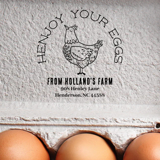 Funny Chicken Egg Business Return Address Hen Rubber Stamp | Zazzle
