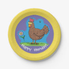 Happy Birthday Chicken In Snow Paper Plate | Zazzle.com