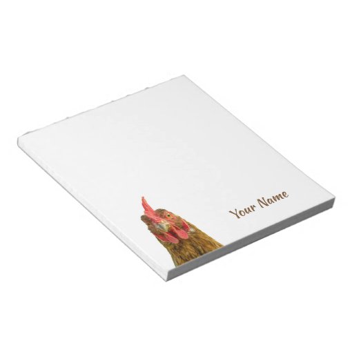 Funny Chicken Personalized Name Notepad | Zazzle