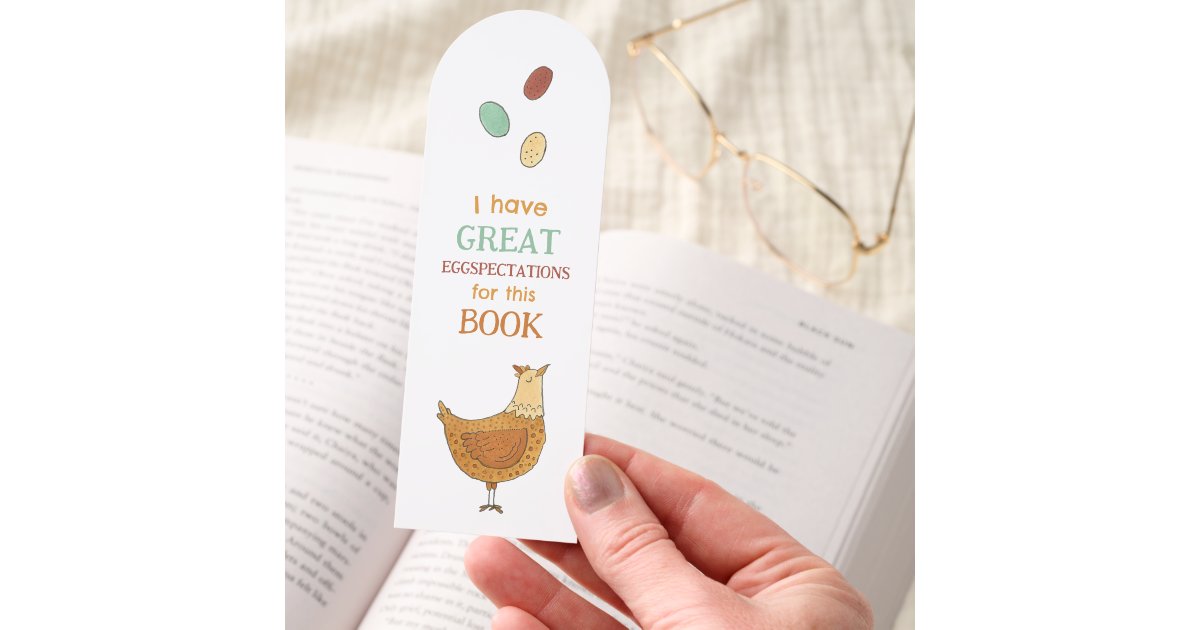 Funny Chicken Pun Hand Drawn Book Lovers Bookmarks | Zazzle